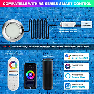 HUSUKU PL3-4 6Inch RGB LED Pool Light-50FT 60W 6000LM Ultra Slim Pool Lights for Inground Pools Waterproof IP68, 12V Underwater Swimming pool light Fixture(1/2 NPT Thread, Remote Control NOT Included)