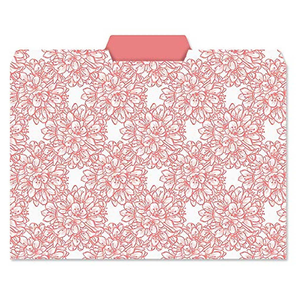 Current Charcoal & Coral File Folders Value Pack - Bulk Set of 24, 6 Pretty Decorative Designs, 1/3 Cut Tabs, Heavy-Duty Paper Stock, Office Supplies for Home & Work, 9-½” x 11-¾” Letter Size