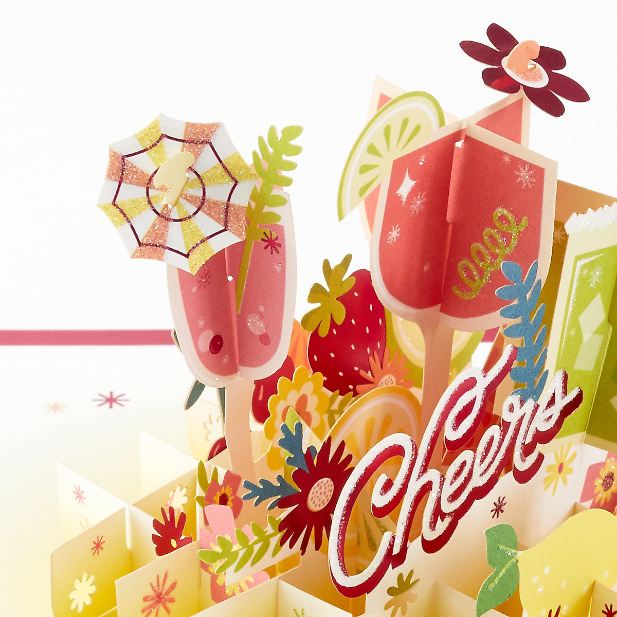 Hallmark Signature Paper Wonder Pop Up Card for Graduation or Birthday (Here's to You, Tropical Drink)