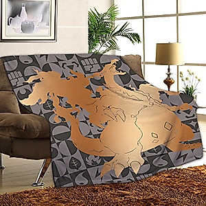 Fluffy Cozy Fleece Blanket with Vibrant Colors and Cute Design, Soft and Warm Throw Blanket for Couch Sofa Office - 50x60 Inches