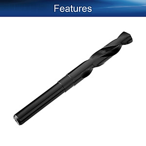 Auniwaig Reduced Shank Drill Bit, 0.59" HSS Drill Bit, 155mm Length High Speed Steel with Straight Shank, for Iron Cooper Aluminum Plate Metal