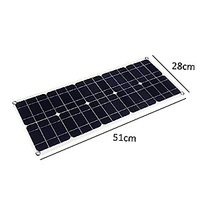50W 5V/18V Solar Panel USB Output Monocrystalline Solar Panel IP65 Water-resistant with 10A Solar Charge Controller Regulator for Car Yacht Batterys Boat Charger