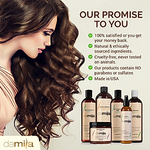 Damila Salt and Sulfate Free Shampoo & Conditioner, 16.9 fl oz & Leave In Conditioner, 8.11 fl oz Bundle