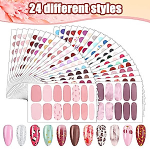 Maitys 560 Pieces Jamberry Nail Wraps Real Nail Polish Stickers Nail Wrap Nail Polish Strips Decals DIY Glitter Nail Adhesive Full Wraps Art Set with Nail File for Women Girls (Glitter Style)