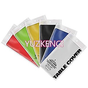 YUZKENCI Assorted Color 6 Pack Premium Disposable Plastic Tablecloth 54 Inch. x 108 Inch. Rectangle Table Cover
