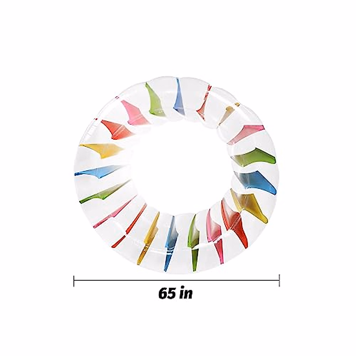 MorTime Inflatable Roller Float, 65'' Colorful Water Wheel, Swimming Pool Roller Toy for Kids and Adults Outdoors