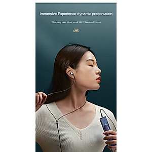 Ningchongfine HiFi Lossless Sound Jack Sports Ceramic Headphones, 360 Degree Surround Sound Wired Headphones, 8 Core Sound HiFi Lossless Sound Earphones, Zero Noise (Ceramic Black)