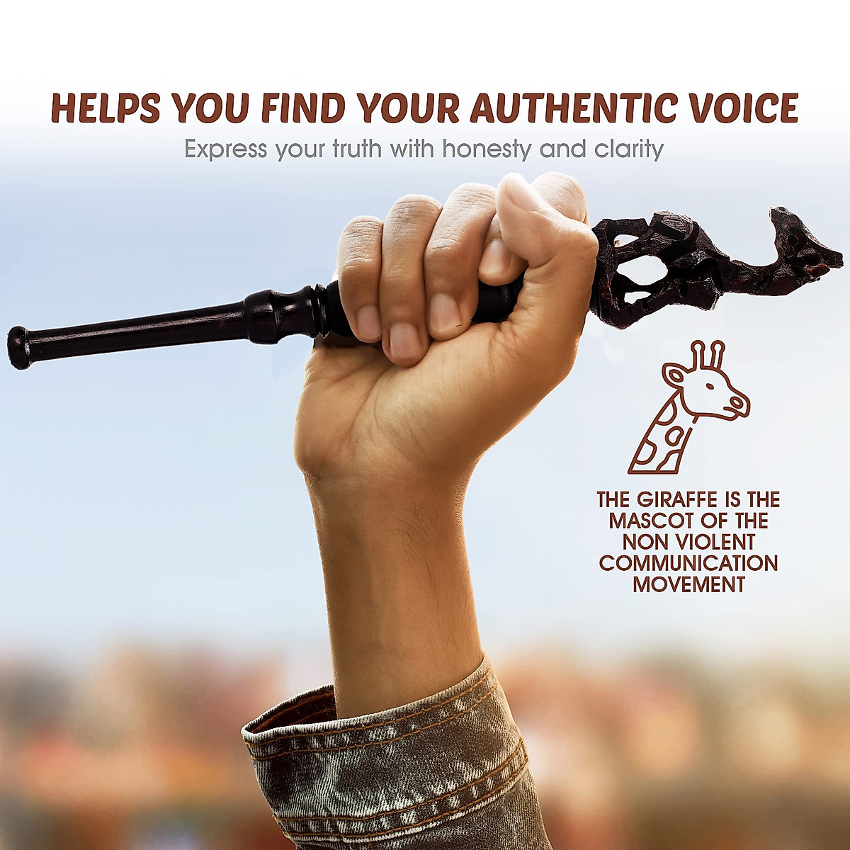 Giraffe NVC Talking Stick: Powerful Communication Tool for Balanced Dialogue, Storytelling and Peacebuilding