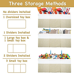 storasier Large Toy Box Chest,Toy Storage Organizer,Storage Bins with Lids,Stuffed Animal Storage,Toy Bins for Kids,Toddlers,Baby,Girls,Nursery,Living Room,playroom(Beige)