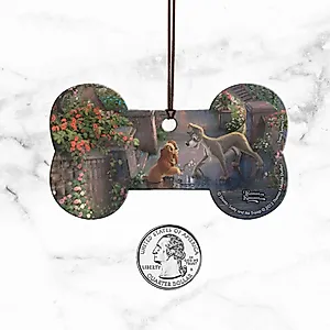 Disney - Lady and The Tramp - Heart – Bone Shaped Hanging Acrylic Accessory – Perfect for Gifting and Collecting - Officially Licensed Movie Collectible
