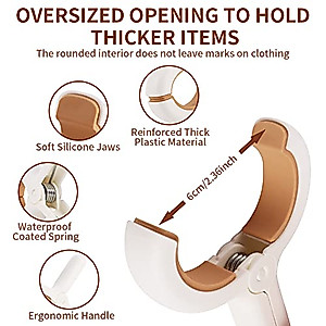 PXRJE 6pcs Plastic Beach Towels Clips + 1pc Storage Bag, Windproof Large Size Beach Towels Holder,Heavy Duty Laundry Clothes Pins Clips on Clothesline and Hanging(Size:XL)