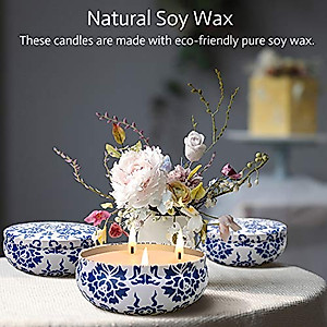 Hausware Citronella Candles Outdoor & Indoor - Large 13.5 oz Scented Candles Set 3 Pack Natural Soy Wax citronella Candles for Garden Patio Yard Home Balcony Camping Backyard