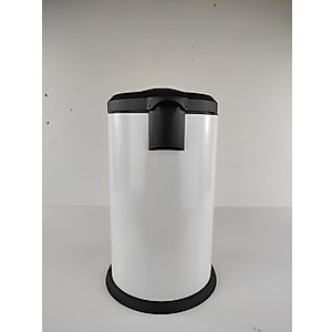Ready Covers Premium Steel Garbage Trash Can Wastebasket + Built in Compression System + Inner Liner and Foot Pedal - White (40L/13Galloon)