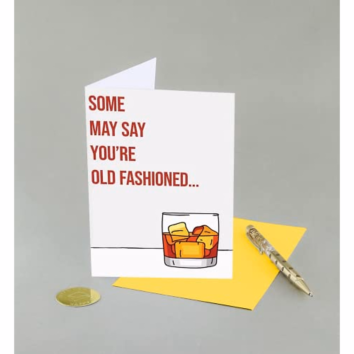 Graphique Old Fashioned Birthday Card | Ideal for Him | Family and Friends | Color-Coordinated Envelope | 5" x 7"