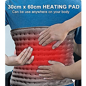 Heating Pads 12X24 INCH OCSOSO Heating Pad with Automatic Shut-Off 10 Temperature Levels, Fast Heating Technology Electric Heat Pad, Safe Heated Pads Electric for Back, Neck, Shoulder Pain Relief