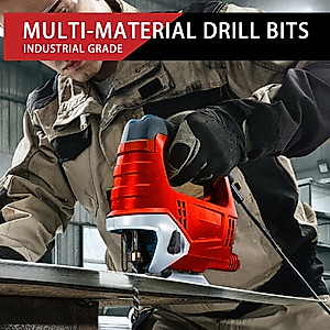 AIMLENTOOL Masonry Drill Bits Set, 10pcs Concrete Drill Bits, 1/8" to 1/2" Multifunction Drill Bit Set with Industrial Strength Carbide Tipped for Brick, Tile, Cement, Ceramic, Glass, Plastic