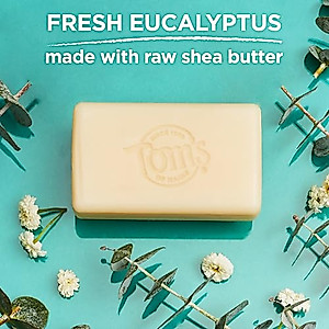 Tom's of Maine Natural Beauty Bar Soap With Raw Shea Butter, Fresh Eucalyptus, 5 oz. 6-Pack (Packaging May Vary)