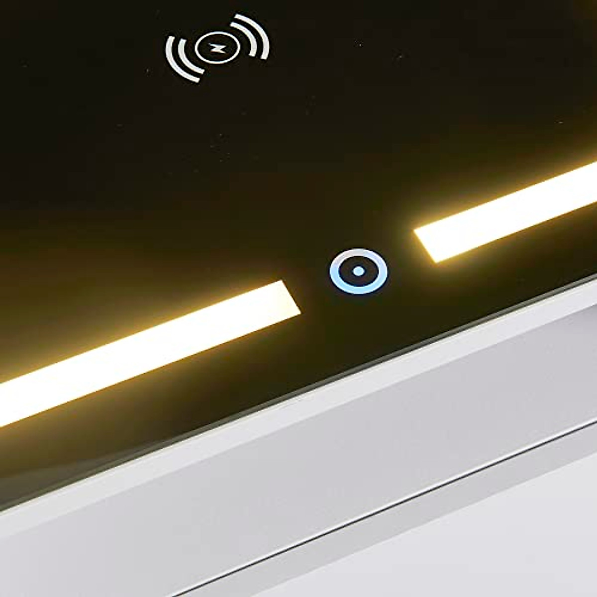 Modern Nightstands with Wireless Charging and Adjustable LED, Wooden End Side Table with 2 Storage Drawers and Open Shelf, Bedside Table for Bedroom Living Room Office, White