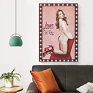 YySs Singer Lana Del Rey Music Poster Canvas Art Painting Decor Wall Posters Bedroom Gym Decorative Gift 12x18inch(30x45cm)