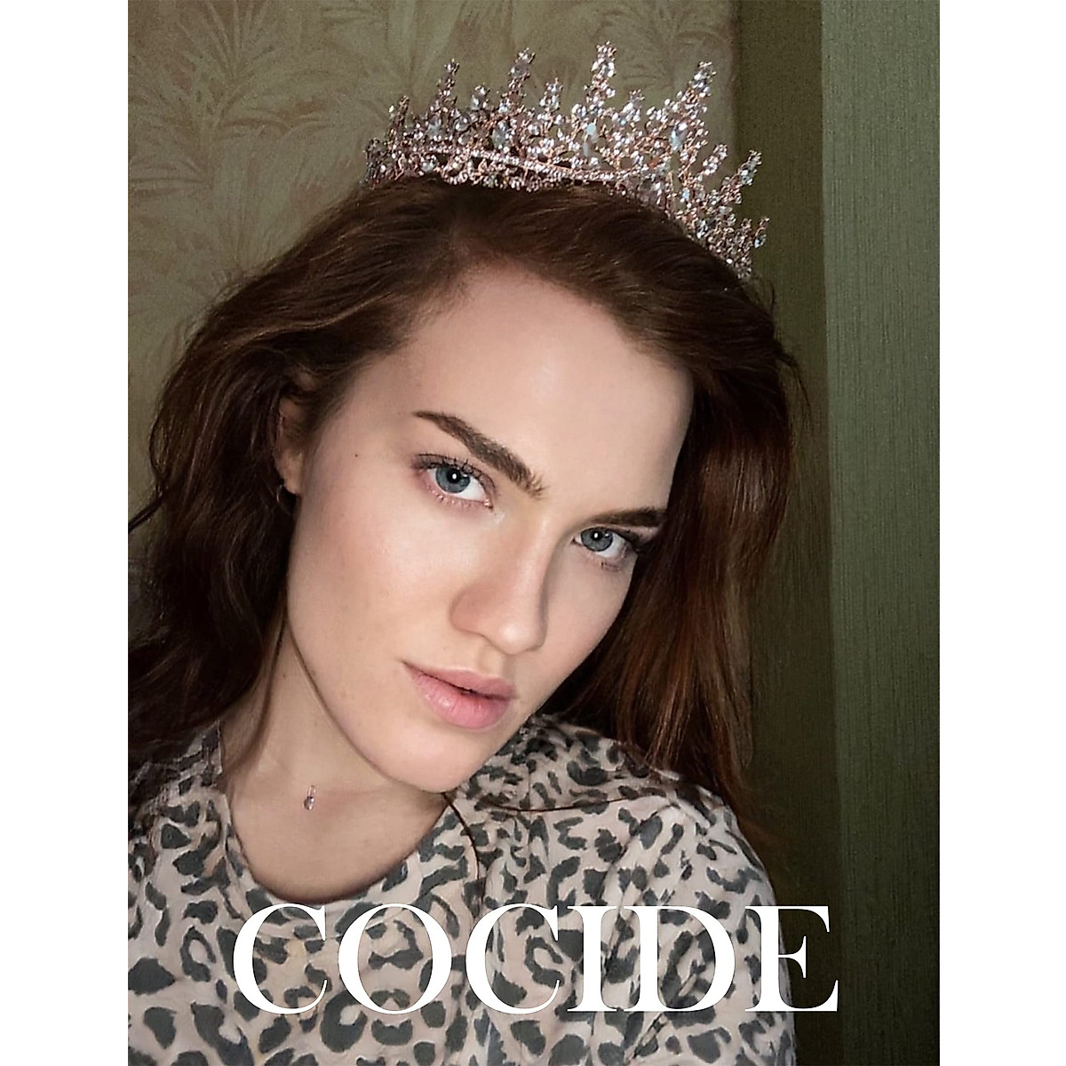 COCIDE Rose Gold Tiara and Crown for Women Crystal Queen Crowns Rhinestone Princess Tiaras for Girl Bride Wedding Hair Accessories for Bridal Birthday Party Prom Halloween Cos-play Costume Christmas