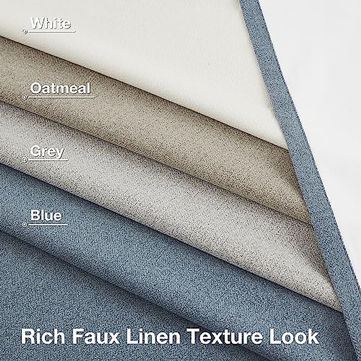 White Full Blackout Curtains for Living-Room with White Coating, Linen Textured Thermal Insulated Window Treatment Set for Bedroom Guest Room Hotel Energy Saving Curtain Panels Grommet Top 40"x84" 2pk