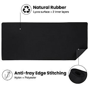 ALOANES Large Gaming Mouse Pad with Non-Slip Rubber Base,Stitched Edge,Desk mat for Laptop,Computer & PC, Wristing Pad for Gamer,Office & Home,Classic Black XL