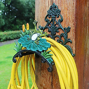 DFONCE Garden Hose Holder Metal Sturdy Decorative European Style Outdoor, Wrought Iron, 131 Foot Hose Capacity, Wall-Mounted (Size : Frog)