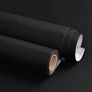 Shelf Liner Drawer Matte Black Wallpaper Vinyl Self-Adhesive Countertop Removable Contact Paper Wall Decoration