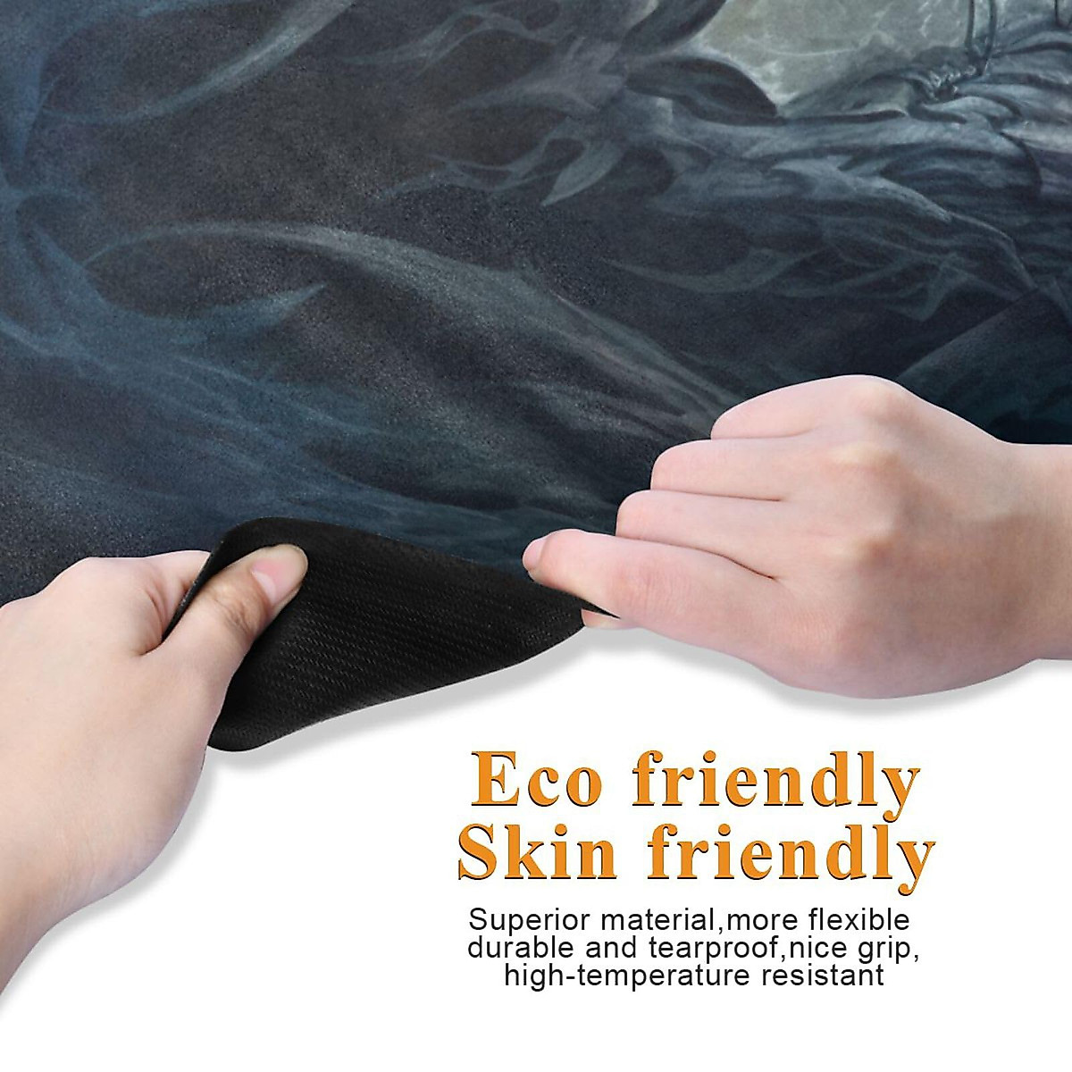 GOODOLD Black Dragon Head Yoga Mat, 71 x 26 Inch Non-slip Yoga Mats Folding Travel Exercise Mat Indoor Outdoor Gym Pilates with Storage Bag for Women Men