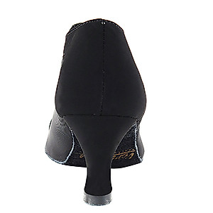 Very Fine Dance Shoes - Ladies Latin, Rhythm, Salsa, Waltz Ballroom Dance Shoes - 1643-2.5-inch Heel and Foldable Brush Bundle - Black Nubuck - Black Mesh - 8