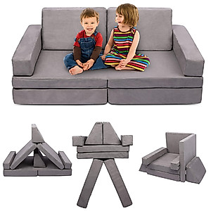 TOLEAD Modular Kids Play Couch,Imaginative Furniture Play Set for Creative Kids,Play Couch Sofa for Kids,Girls and Boys Playroom Sectional Sofa Medium