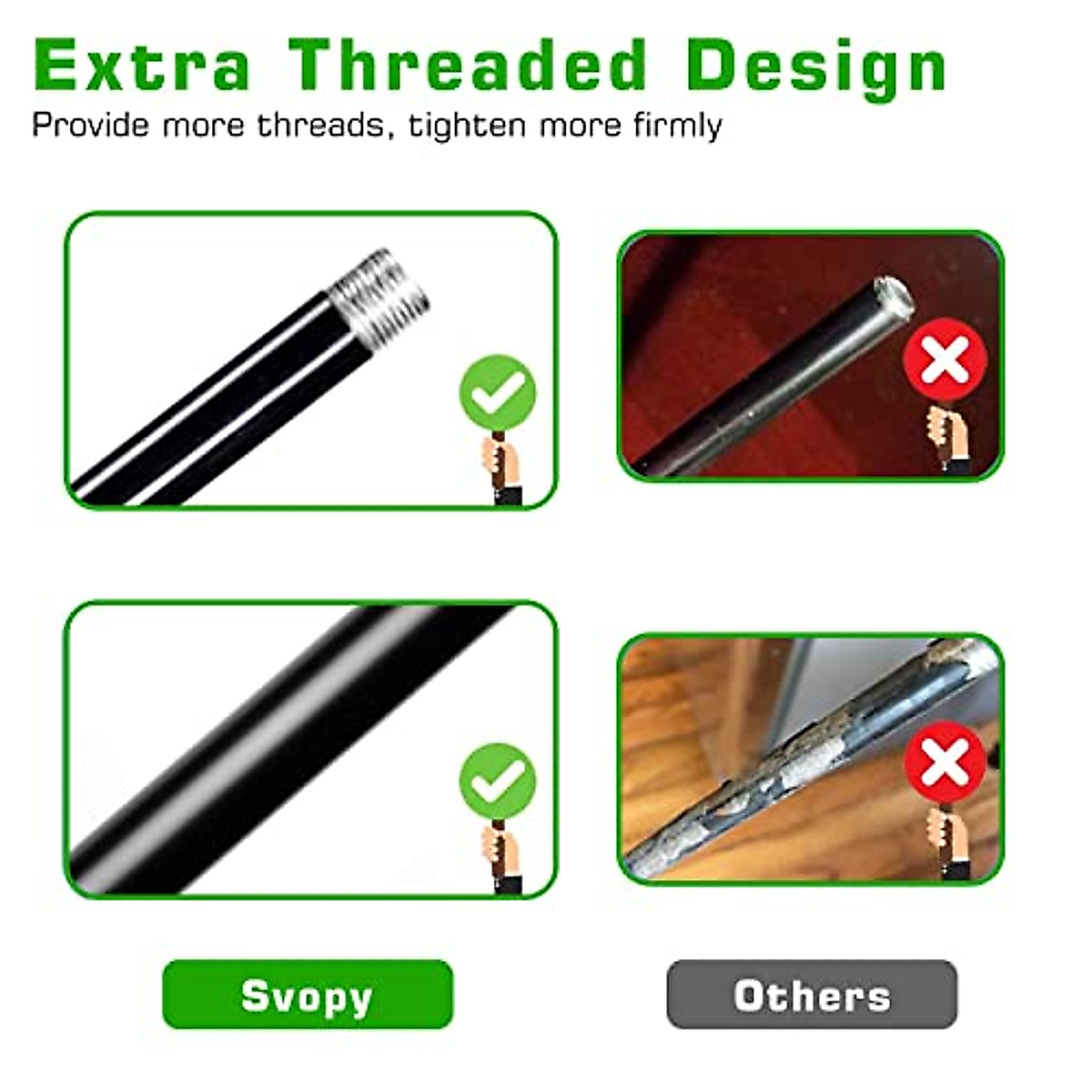 SVOPY 2Pack Double Shepherds Hooks for Outdoor 76 Inch Bird Feeder Pole with 5 Prongs Base, Adjustable Heavy Duty Garden Hook for Hanging Bird Feeder,Wedding Decor,Plant Baskets