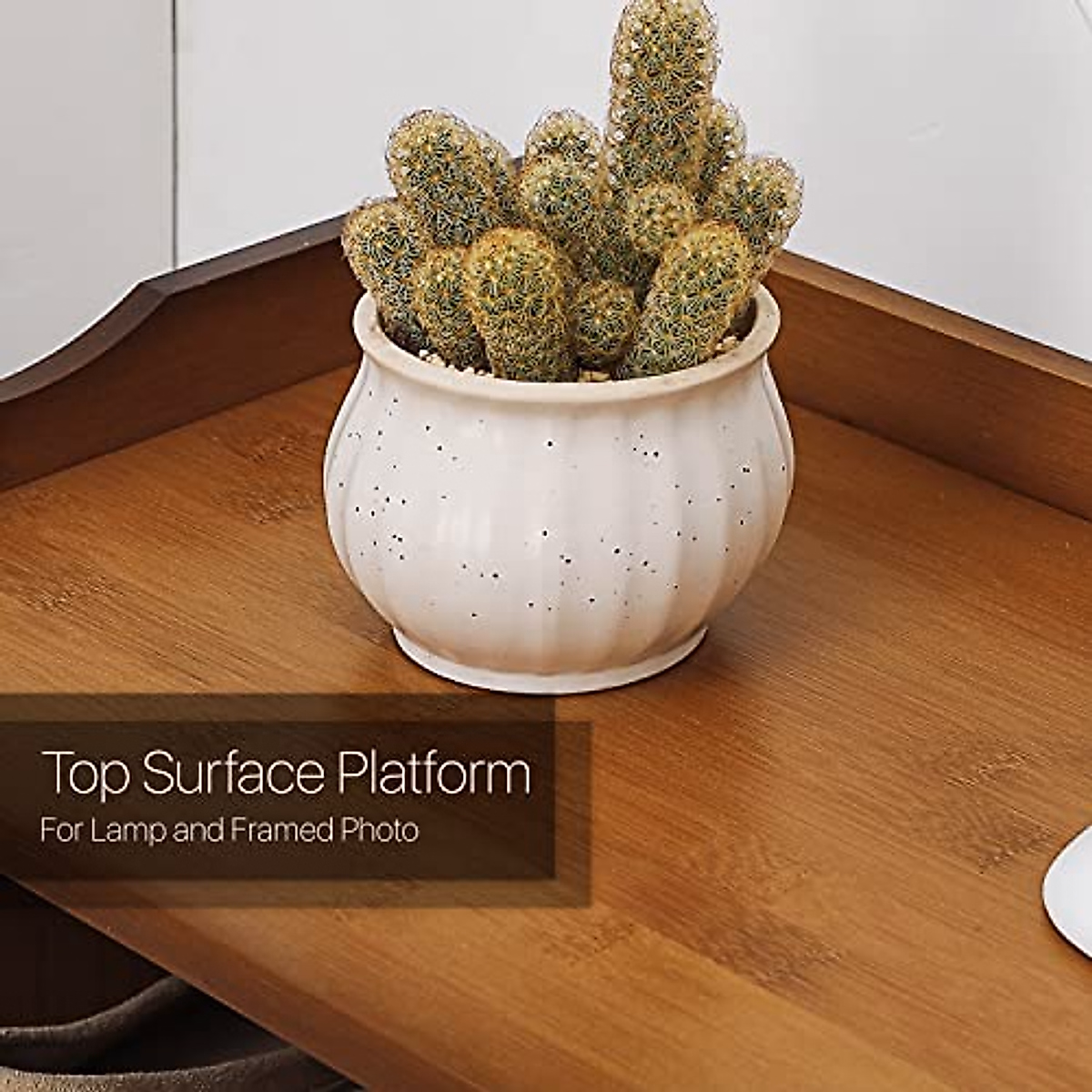 MoNiBloom Shoe Storage Cabinet with Boots Compartment, Bamboo Free Standing 7 Tier Shoe Rack for 21-25 Pairs Bedroom Entryway Hallway Living Room, Brown