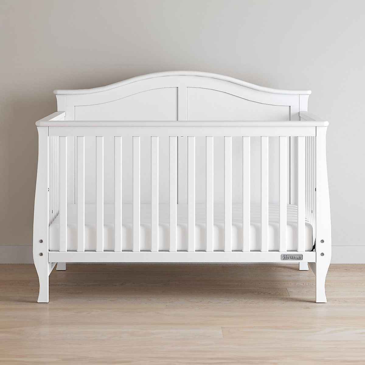 Child Craft Camden Crib, Dresser and Chest Nursery Set, 3-Piece, Includes 4-in-1 Convertible Crib, Dresser and Chest, Grows with Your Baby (Matte White)