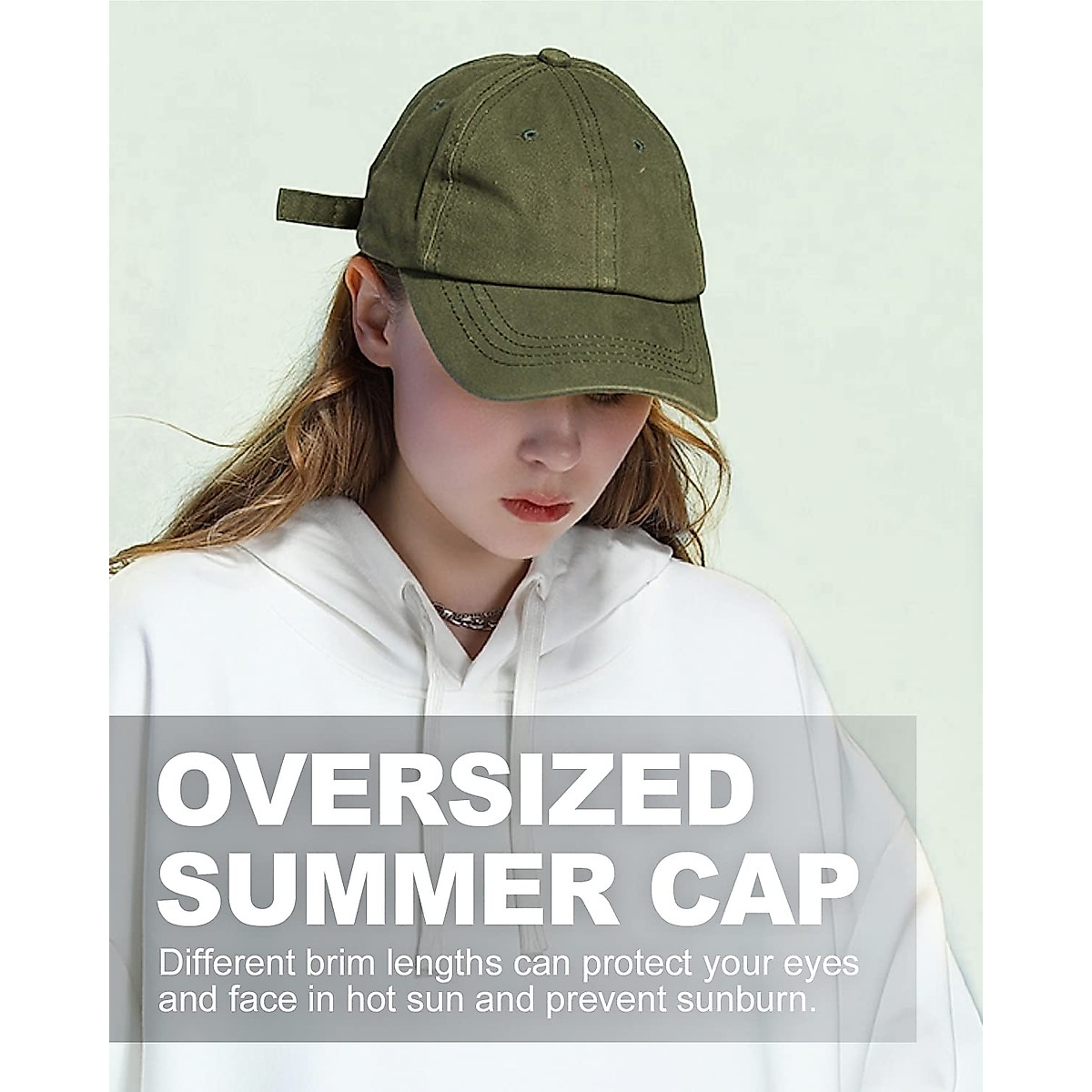 Zylioo Oversize XXL Baseball Caps,Large Dad Hats for Big Heads 23.5"-25.5",Adjustable Soft Walking Cap