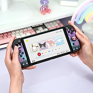 YOCORE Cute Slim Switch OLED Protective Case Cover Dockable Protective Case Compatible with Switch OLED,Anti-Scratch and Shock-Absorption Design Cover Skin -KLM Play Time