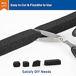 MAGZO Adhesive Foam Weather Stripping 1 Inch W X 1 Inch T, Thick Window Air Conditioner Sealer Open Cell High Resilience, Total Length 13 Feet (6.5ft x 2 Rolls)