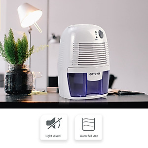 COYCYQI Small Dehumidifier,12V3A adapter，1200 Cubic Feet (215 sq ft) Portable Mini Dehumidifier Quiet Use for High Humidity in Home, Bathroom, Bedroom, Office, Basements, Wardrobe Closet,RV