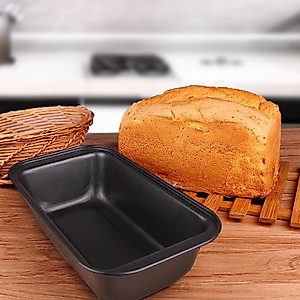 Mikim Long Loaf Pans for Baking Bread, Carbon Steel Rectangular Cake Pan Baking Bread Loaf Pan 13'' x 5'', Set of 2 Gray (13'' x 5'')