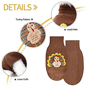 Hotumn Dog Sweater with Hole Thanksgiving Classic Knitwear Pup Dog Shirts Turkey Pattern Dog Dress Warm Winter Pet Clothes for Small Medium Dogs (X-Large)
