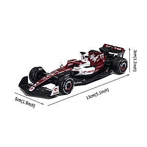 HTLNUZD Bburago 1:43 2022 F1Alfa C42 #77 Valtteri Bottas Formula One 1/43 F1Romeo Racing Team Static Die Cast Alloy Vehicles Collectible Car Model Collection Gift (Standard F1Alfa C42#77)
