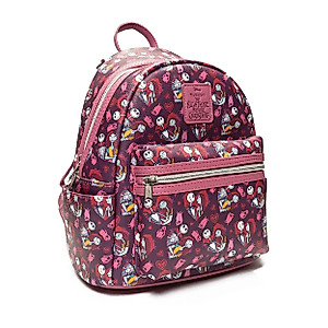 Loungefly The Nightmare Before Christmas Jack and Sally Hearts Mini Backpack