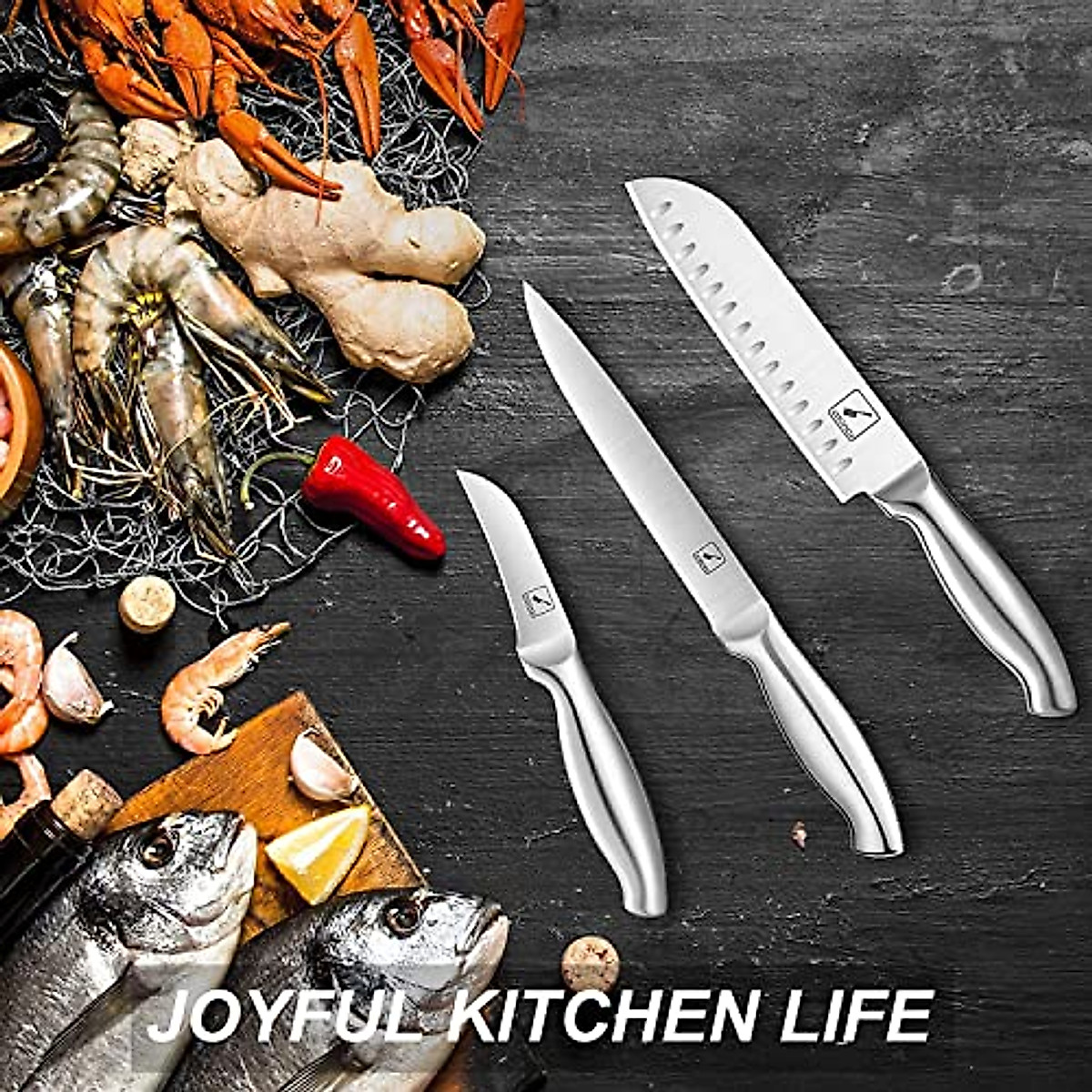 Knife Sets for Kitchen with Block, imarku 15-Pieces High Carbon German Steel Kitchen Knife Set, Ultra Sharp Knife Block Set with Built-in Sharpener, Kitchen Gadgets 2023, Gifts for Mom and Dad