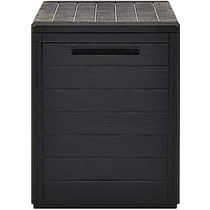FAMIROSA 50 Gallon Garden Storage Box Outdoor Cushion Deck Patio Storage Chest Storing Pillow Tool Box Blanket Indoor Interior Container 38.7x17.3x21.7inches (38.7x17.3x21.7inches Black)