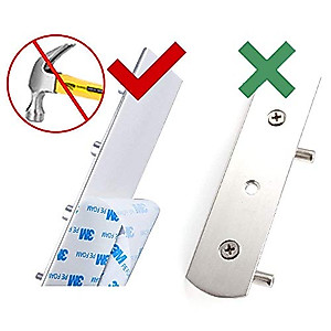 JOMIHONEY Self Adhesive Stainless Steel Hooks, Wall Mounted Heavy Duty Hanger, Key Rack Towel Hooks for Bathroom, Living Room, Kitchen (4 Hooks)