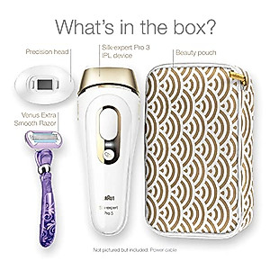 Braun IPL Long-Lasting Hair Removal for Women and Men, Silk Expert Pro 5 PL5137 with Venus Swirl Razor, Long-lasting Reduction in Hair Regrowth for Body & Face, Corded