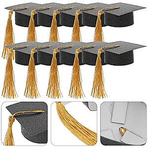 10pcs Mini Graduation Cap Graduation Hat Wine Bottle Covers Cupcake Toppers Graduation Hats Decoration for Graduation