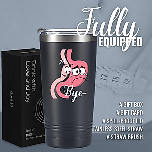Onebttl Bariatric Surgery Gifts, Surgery Gastric Awareness Gift for Her/Him, Gastric Sleeve Surgery Medical Gift, 20 oz Travel Tumbler with Lid and Straw, Gift Box and Card Included, Bye B*tch