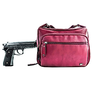Purse King Magnum Concealed Carry Handbag (Burgundy), Large