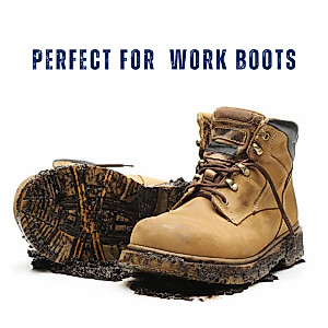 Mercury + Maia Work Boot Laces - Shoe Laces for Hiking Boots - Heavy Duty Bootlaces - USA Made (2 Pair) (54 inches, Chestnut Brown/Moss)